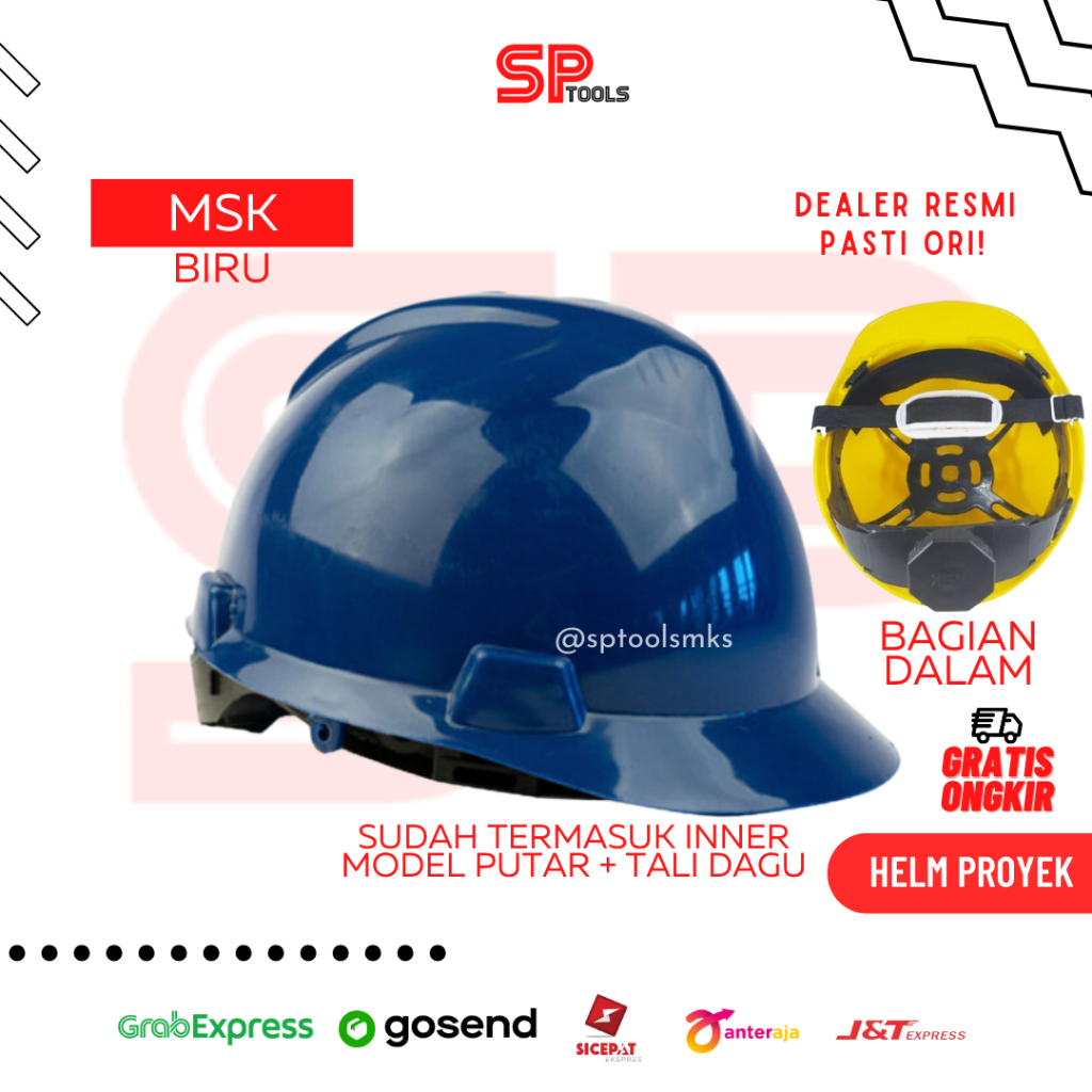 Jual HELM HELEM PROYEK / SAFETY HELMET TOPI PELINDUNG MSK BIRU + RANGKA ...