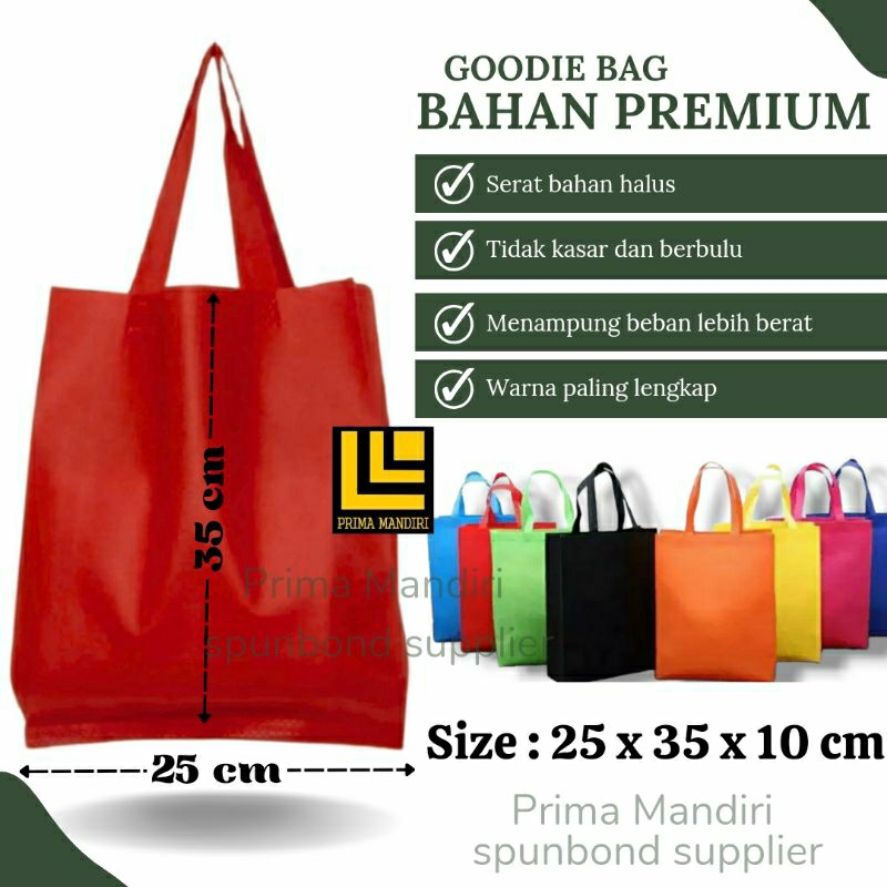Jual (12 pcs) Goodie bag tas spunbond 25x35x10 cm | tas kain spunbond ...