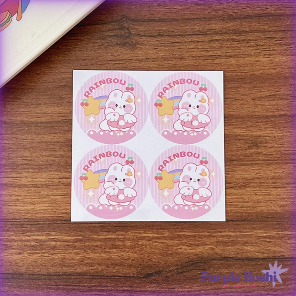 Jual Purple Hoshi Sticker Bulat 4 Pcs Karakter Lucu Cute Serbaguna DIY ...