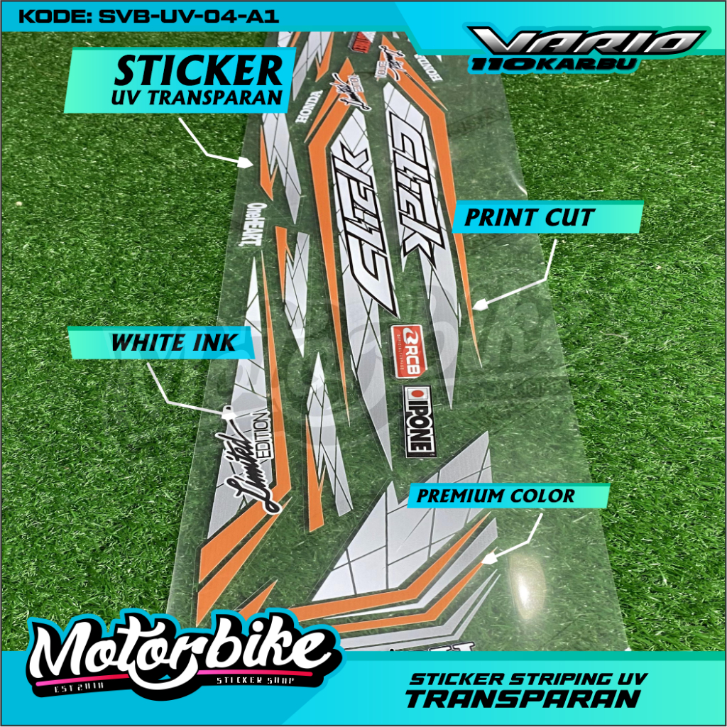 Jual striping uv bening variasi motor vario 110 karbu motif list simpel transparan terbaru - svb ...