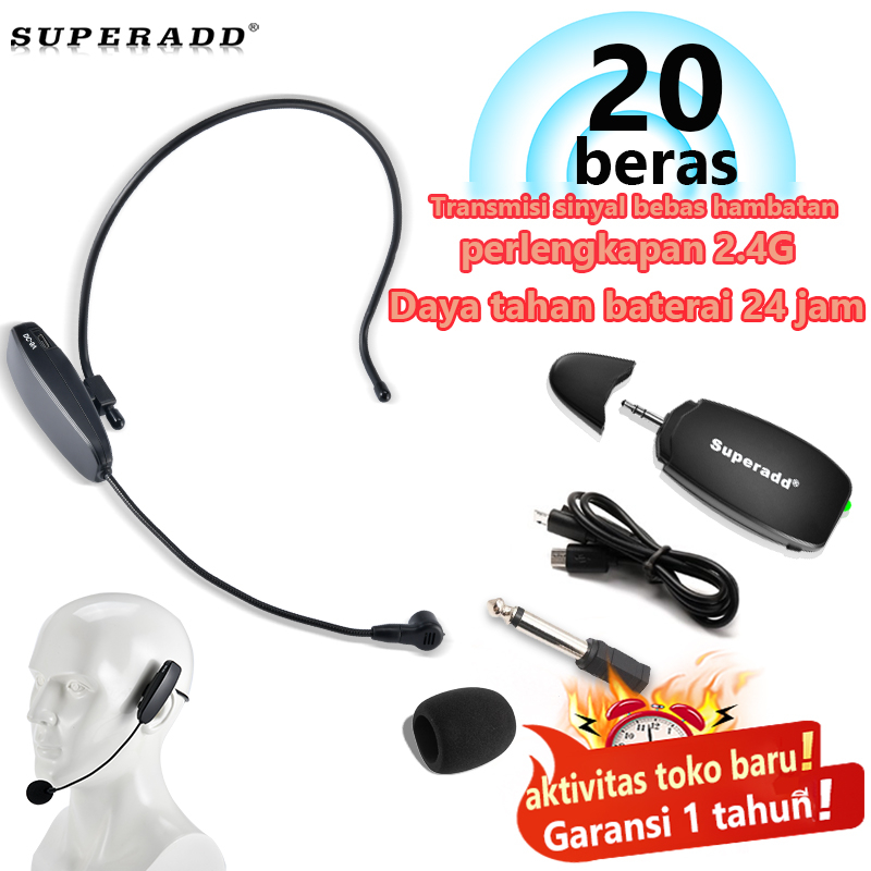 Jual Microphone Mic Clip On Wireless Bando Mikrofon Headset Profesional ...