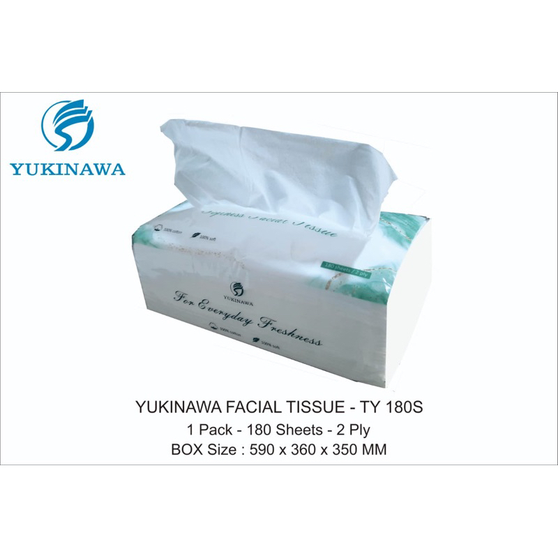 Jual tissue facial 180 sheet yukinawa lembut terasa halus di muka ...