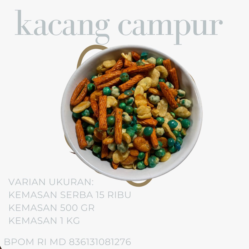 Jual KACANG CAMPUR / KACANG MIX PEDAS GURIH DAN RENYAH KEMASAN 500 GRAM ...