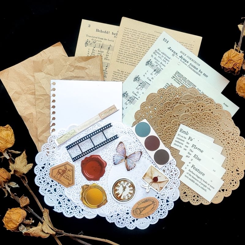 Jual 30pcs Journal Kit Aesthetic Vintage / Scrapbook Kit | Shopee Indonesia