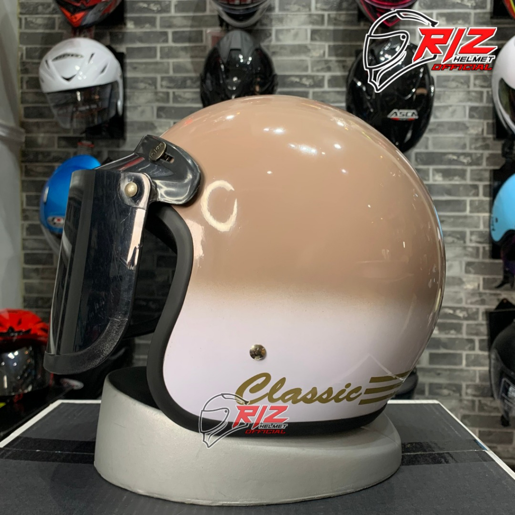 Jual HELM RETRO GRADASI WARNA PASTEL KACA DATAR STANDART SNI | Shopee ...