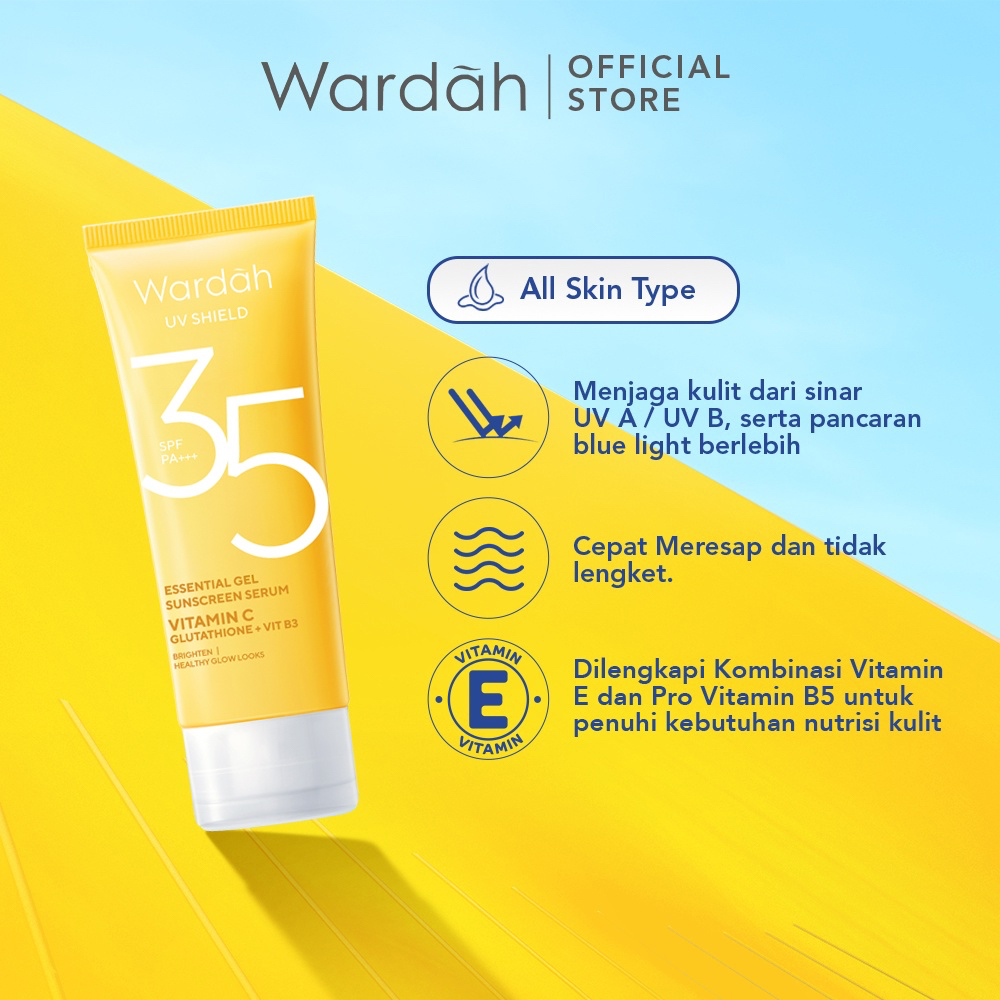 Jual Wardah UV Shield Essential Sunscreen Gel SPF 35 PA +++ 40 ml ...