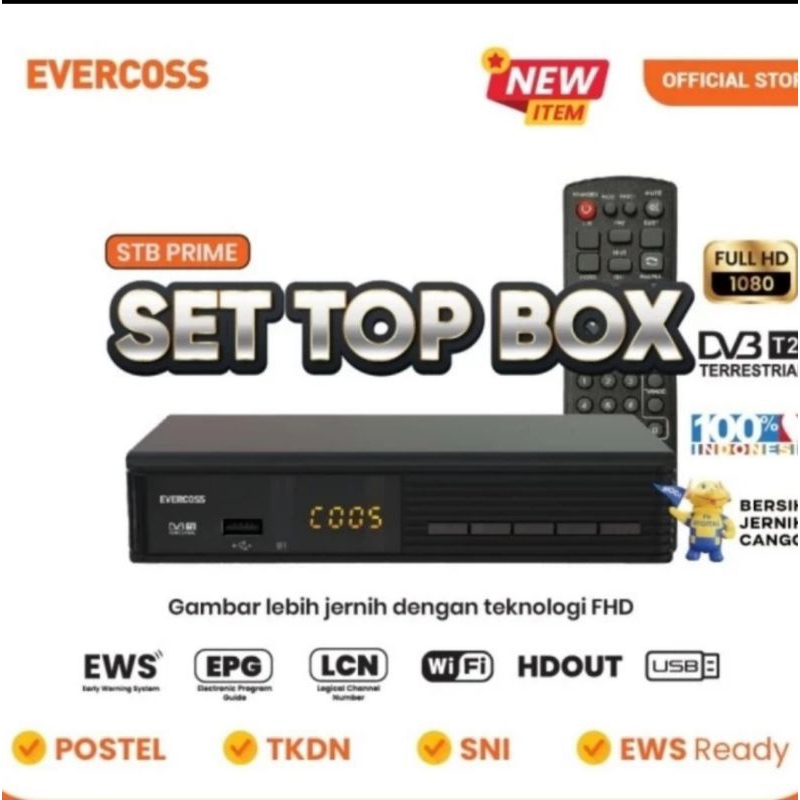 Jual Set Top Box Digital DVB-T2 Evercoss Prime | Shopee Indonesia