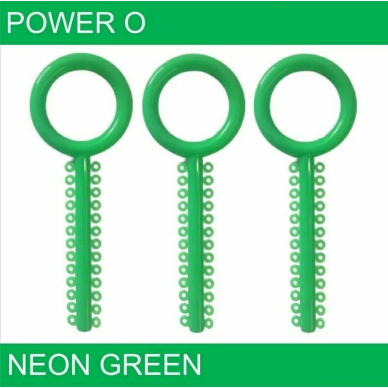 Jual POWER O AO warna Neon Green isi 10 Stick karet Behel bracket gigi ...