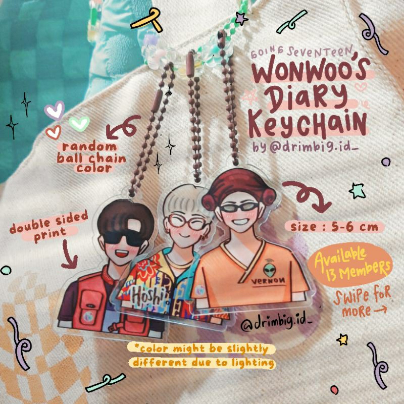 Jual 17 Keychain : Wonu Diary Series by drimbig.id | Ready Stock ...