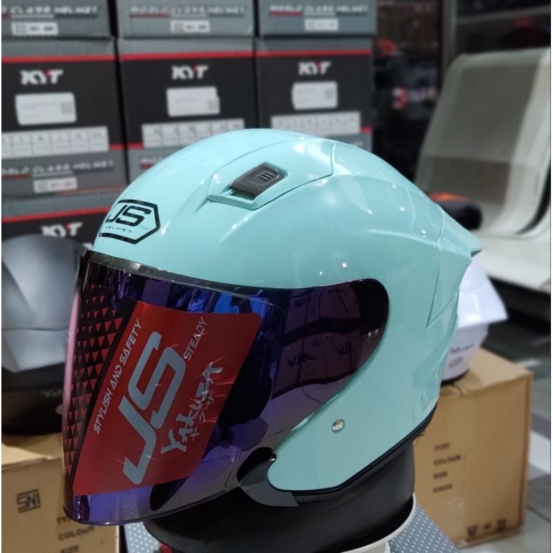 Jual helm JS yakuza half face visor iridium | Shopee Indonesia