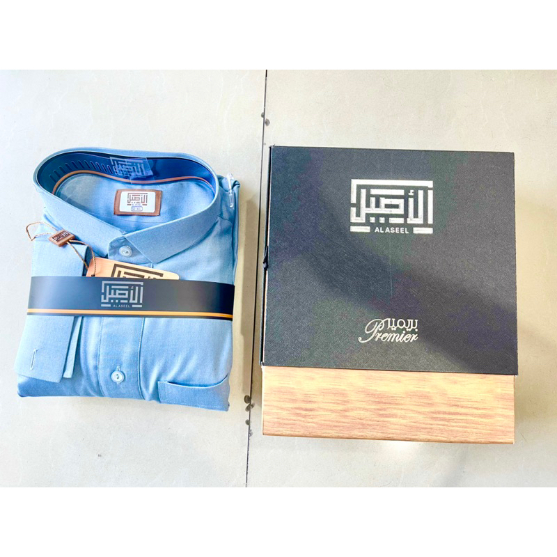 Jual Busana Muslim Jubah Gamis AL ASEEL - PREMIER Manset Laki Pria Biru ...