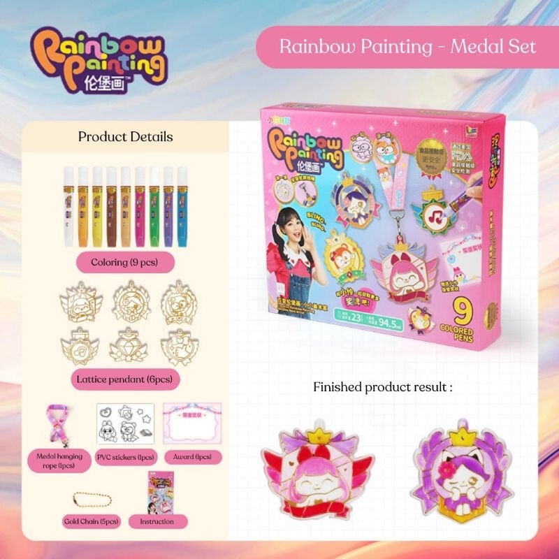 Jual premium mainan edukasi anak DIY gel painting 3d rainbow painting ...