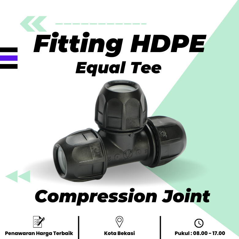 Jual Sambungan Pipa HDPE Equal Tee 25mm atau 3/4 inch Fitting / Aksesoris Compression | Shopee ...