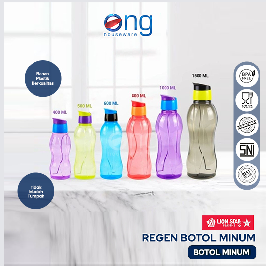Jual Botol Air Minum Regen Bottle 400ml 500ml 600ml 800ml 1000ml 1500ml Lion Star NA4 NA5 NA6 ...