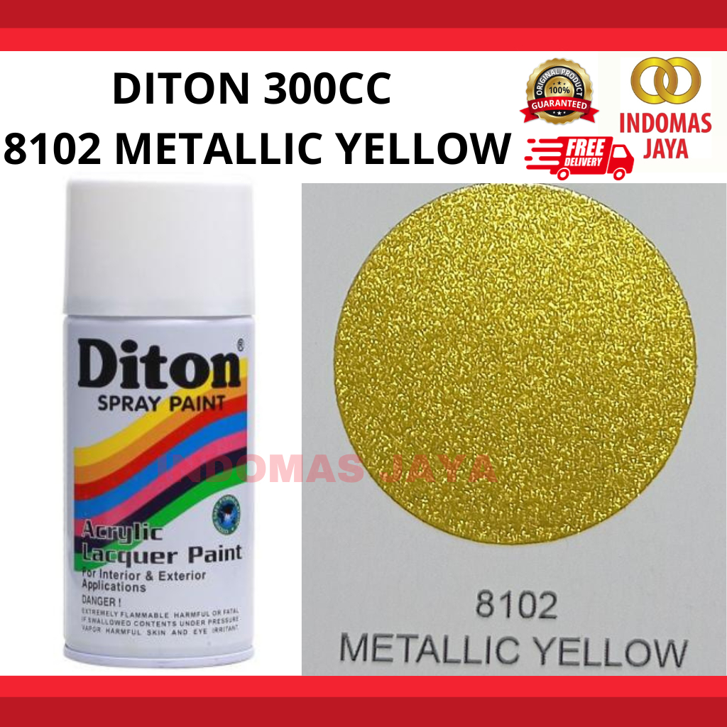Jual cat semprot pilok oilox diton metallic yellow 8102 300cc kuning ...