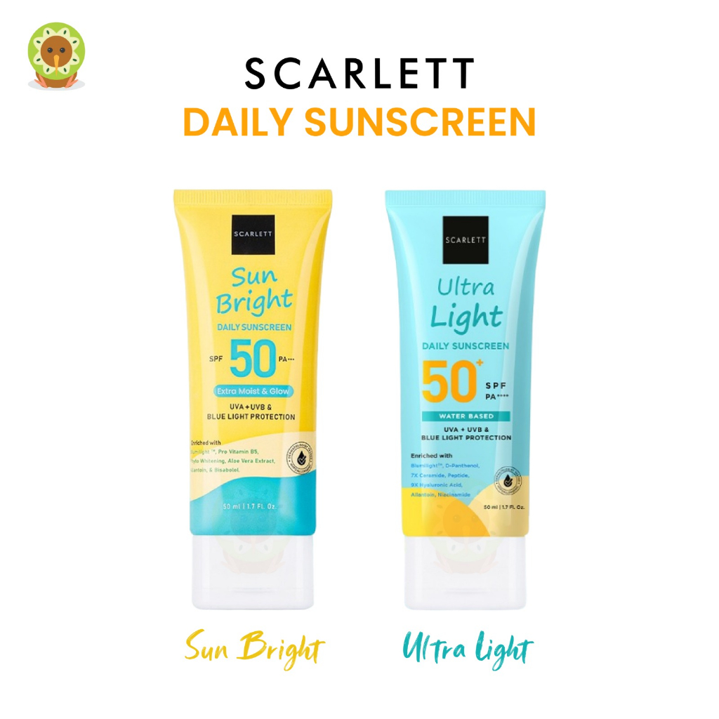 Jual SCARLETT WHITENING SUNSCREEN SUN BRIGHT ULTRA LIGHT DAILY SPF 50 PA+++ | Shopee Indonesia