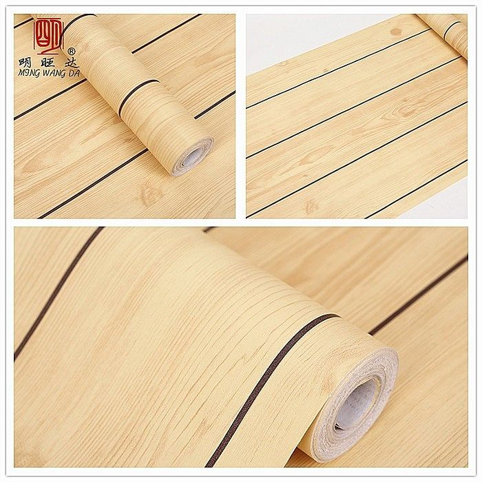 Jual WALLPAPER MOTIF KAYU GARIS KUNING WALL STICKER 45 CM x 9 - 10 M ...