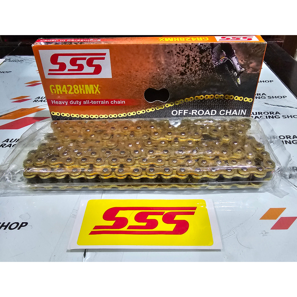 Jual RANTAI SSS 428 HMX - 140L GOLD / BLACK OFF ROAD CHAIN SERIES | Shopee Indonesia