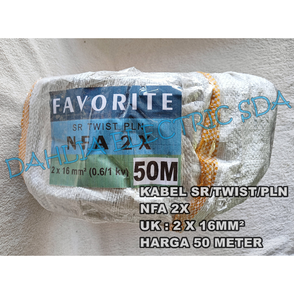 Jual KABEL SR / TWIST /NFA 2X 2 X 16MM² 50M FAVORITE | Shopee Indonesia