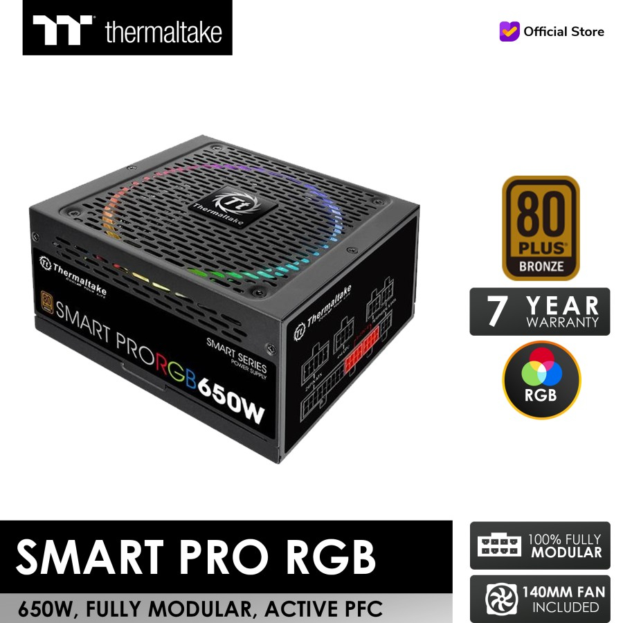 Jual POWER SUPPLY PSU Thermaltake Smartpro Smart Pro RGB Bronze 650W FULL MODULAR GARANSI RESMI ...
