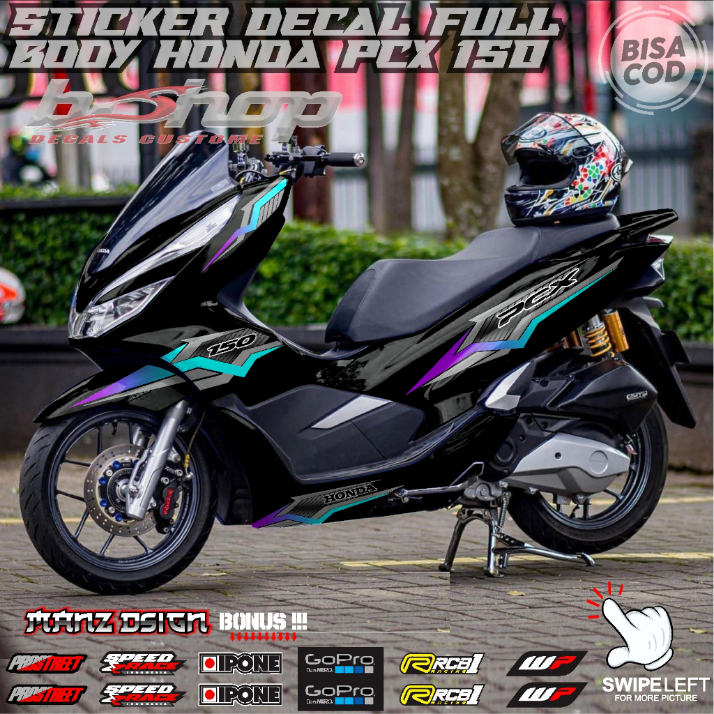 Jual sticker decal full body honda pcx 150 motif grafis dua warna ...