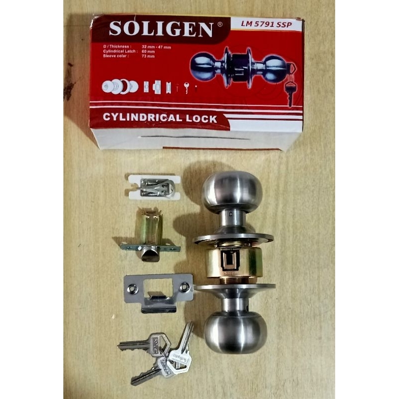 Jual kunci bulat soligen/ kunci pintu kamar mandi/ handle bulat soligen ...