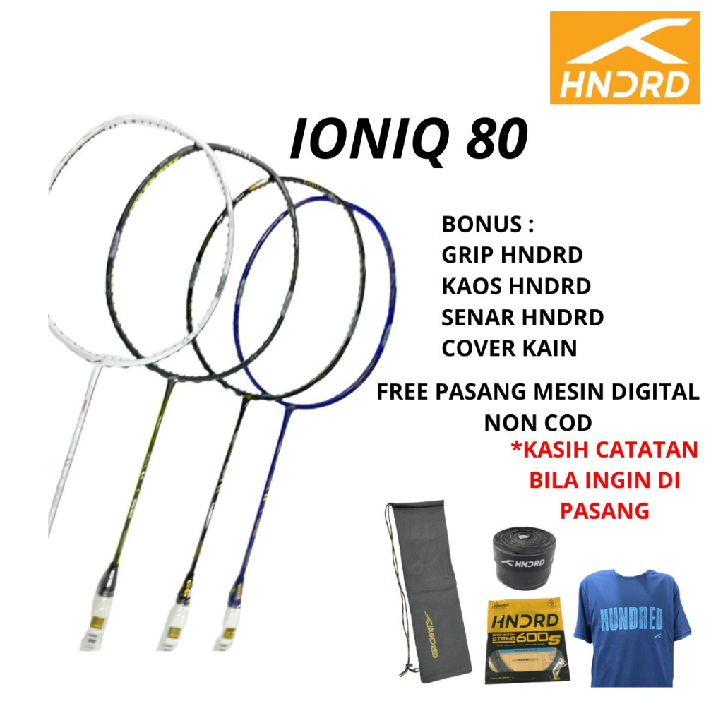 Jual RAKET BADMINTON HUNDRED IONIQ 80 IONIQ80 ORIGINAL | Shopee Indonesia