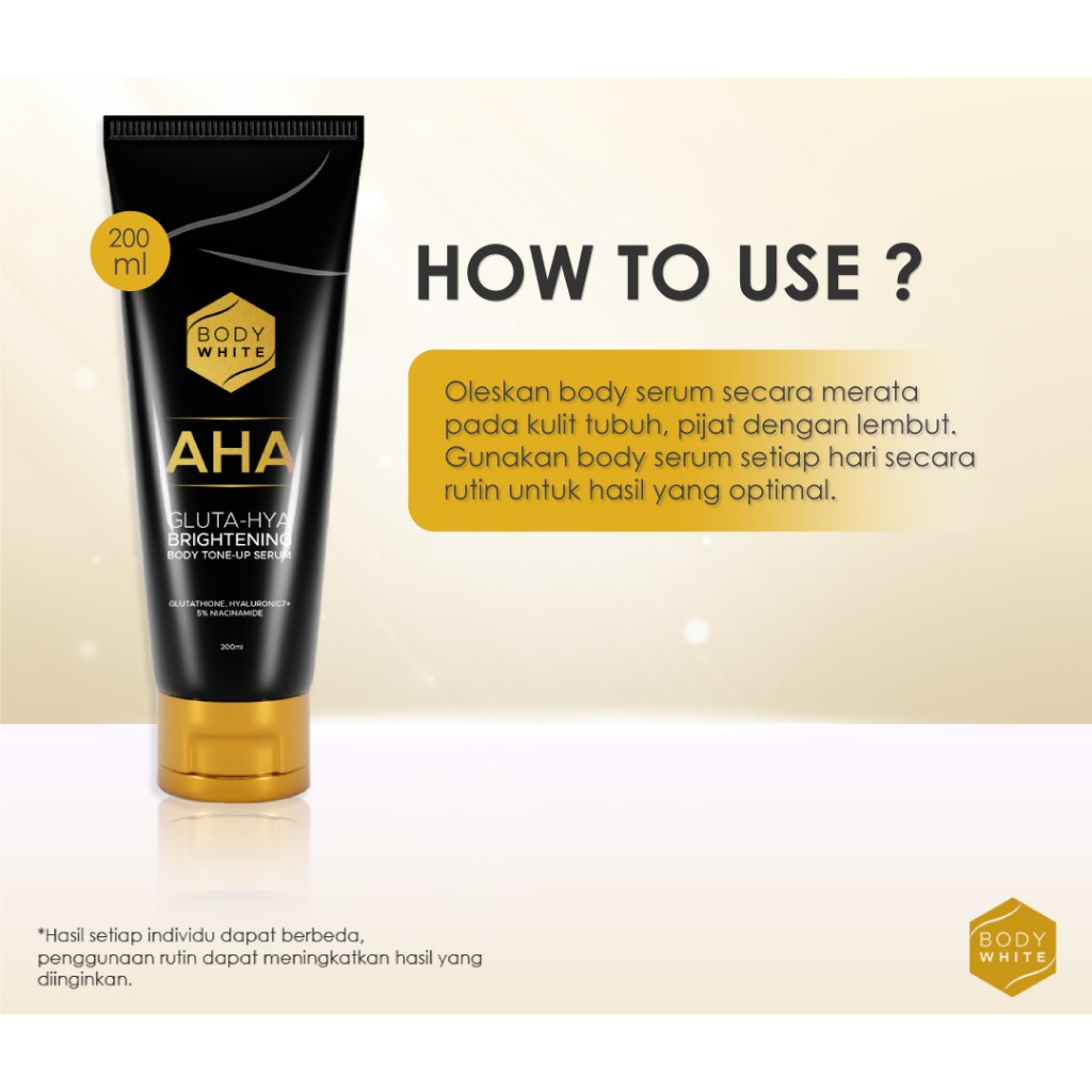 Jual Body White Aha Gluta-Hya Brightening Body Tone-Up Serum 200ml | Shopee Indonesia