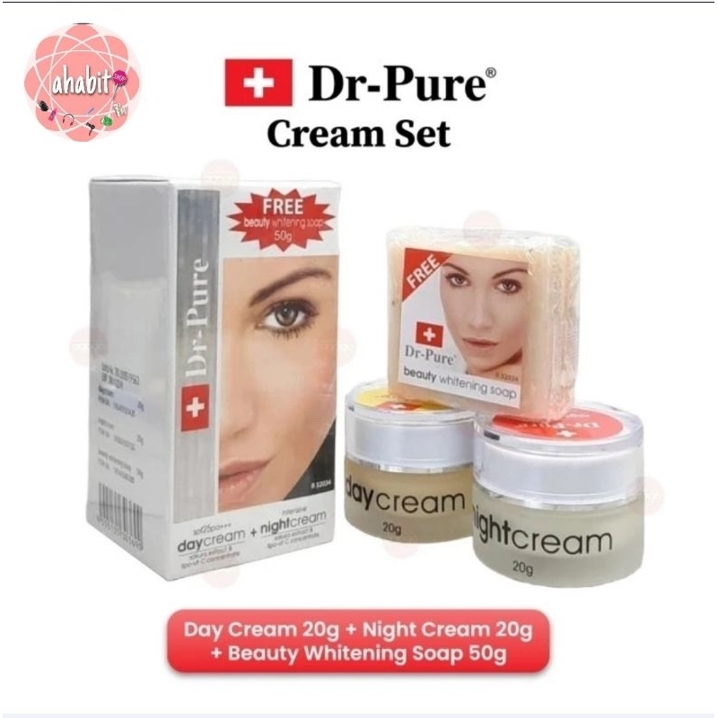Jual DR-Pure Cream Set Day Cream Night Cream Free Sabun Whitening ...