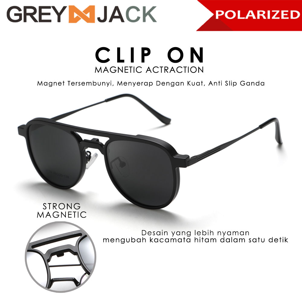Jual Grey Jack Kacamata Clip On 4in1 Free Lensa Polarized Night Drive ...