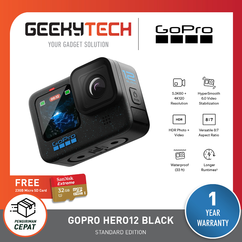 Jual GoPro Hero 12 Black Action Camera Go Pro 12 Action Cam Garansi ...