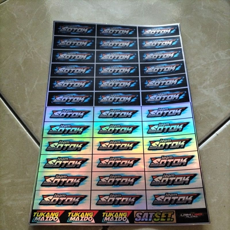 Jual Stiker team sotok 1 lembar Hologram,vynil,cromo | Shopee Indonesia