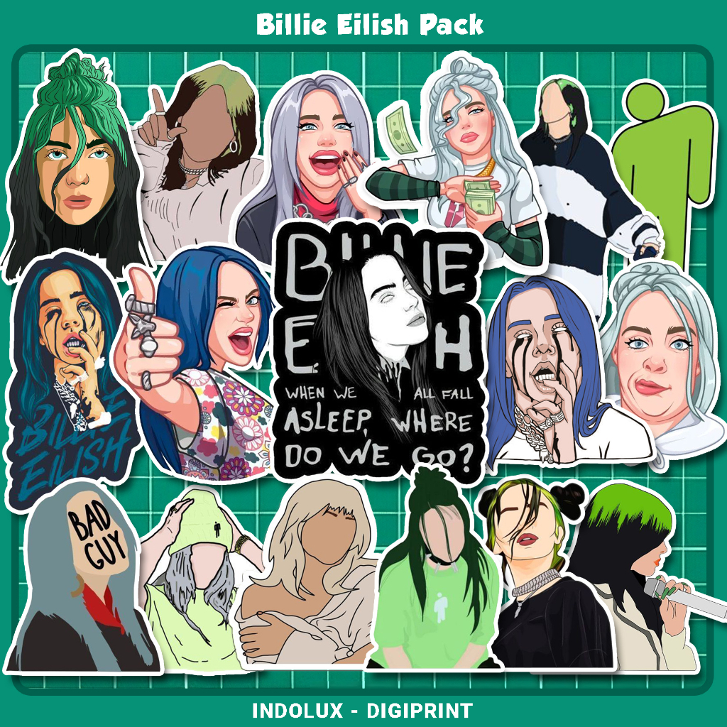 Jual 33 Pcs Sticker BILLIE EILISH SERIES Stiker HP Laptop Music Billie ...