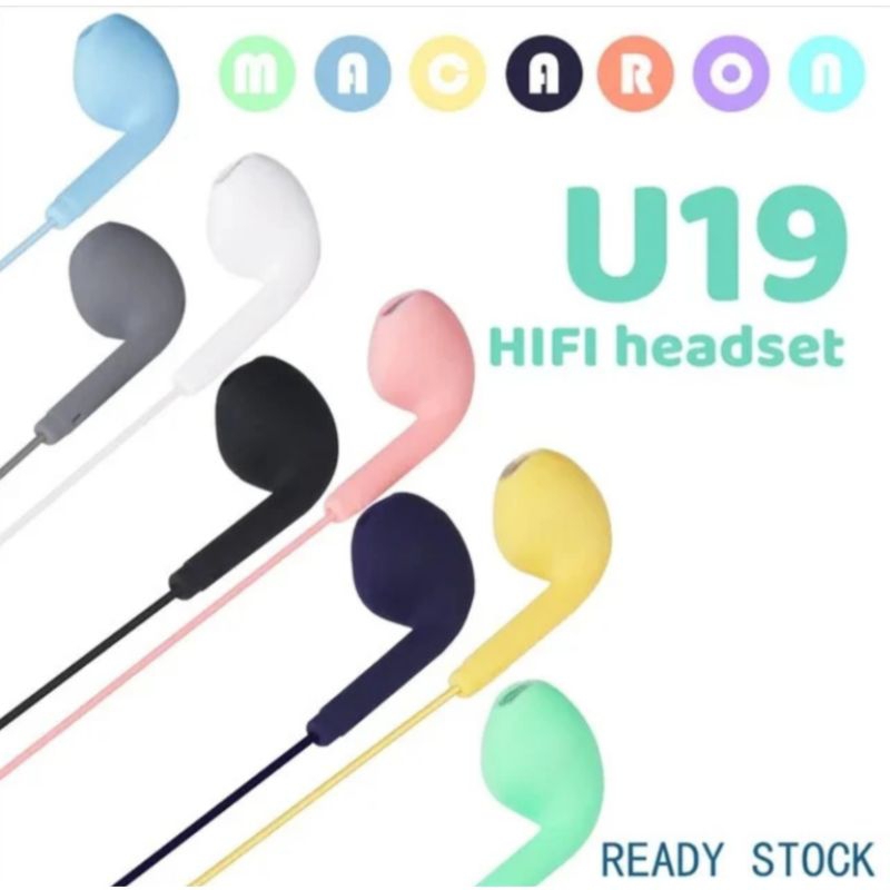 Jual HANDSFREE HP / HEADSET MUSIC HF U-19 MACARON ( GLOSY ) | Shopee ...