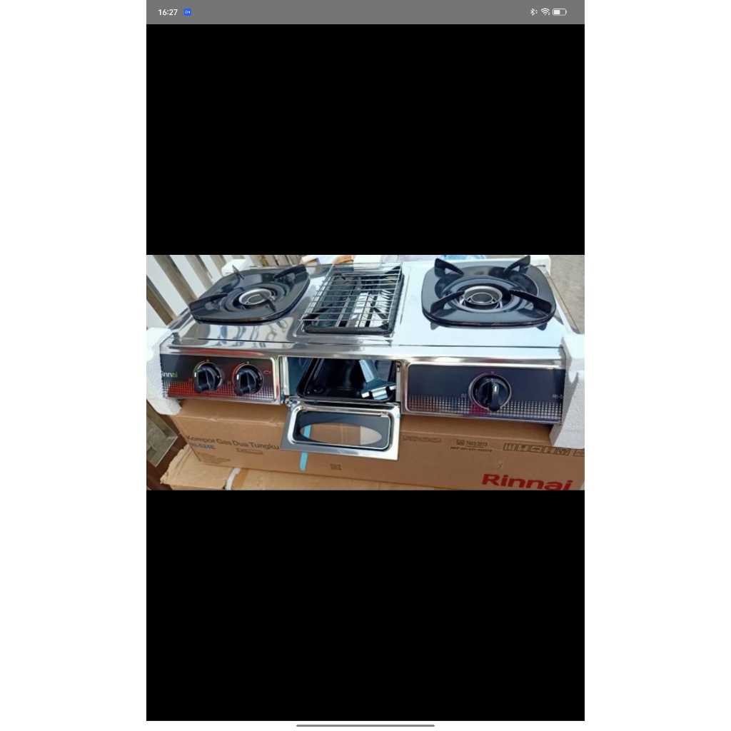Jual Kompor Gas 2 tungku + panggangan RINNAI RI 524E - 524 E - RI524E ...