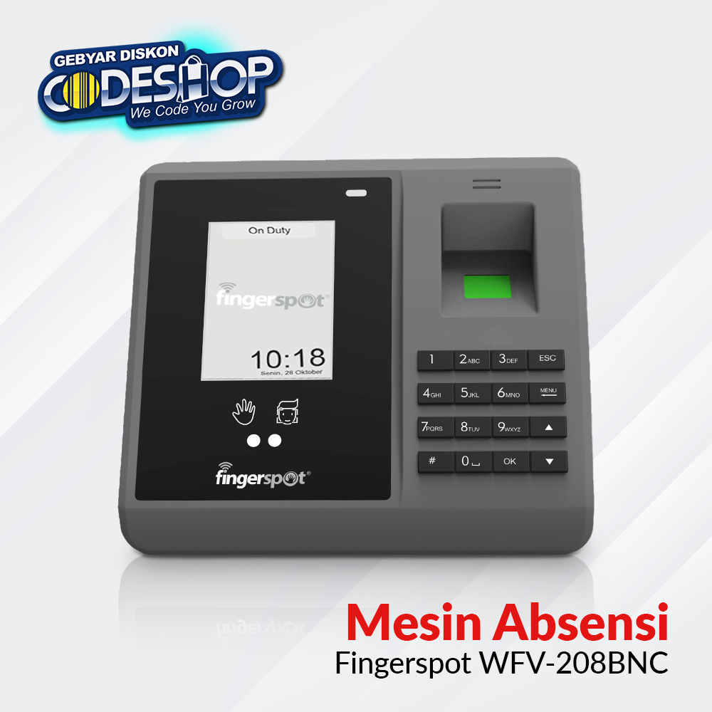 Jual Fingerspot Revo WFV-208BNC Mesin Absensi Fingerprint Scan Telapak ...