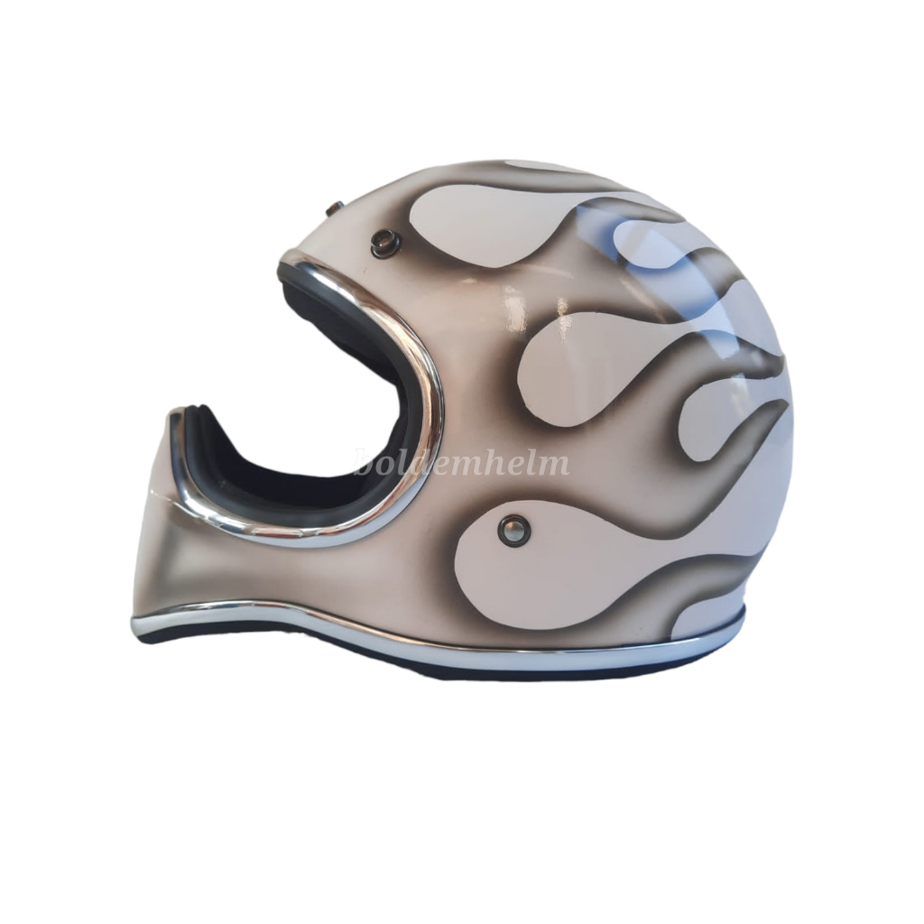 Jual Helm cakil fiber motif api-helm cakil air brush | Shopee Indonesia