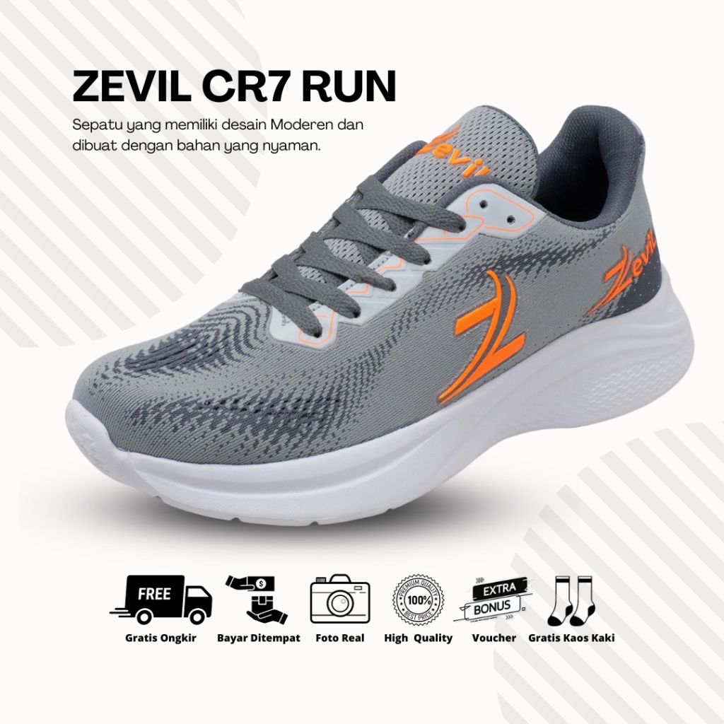 Jual Sepatu Olahraga Running Zevil 014L Sneakers Pria / Sepatu Cowok Original keren Lari Jogging ...