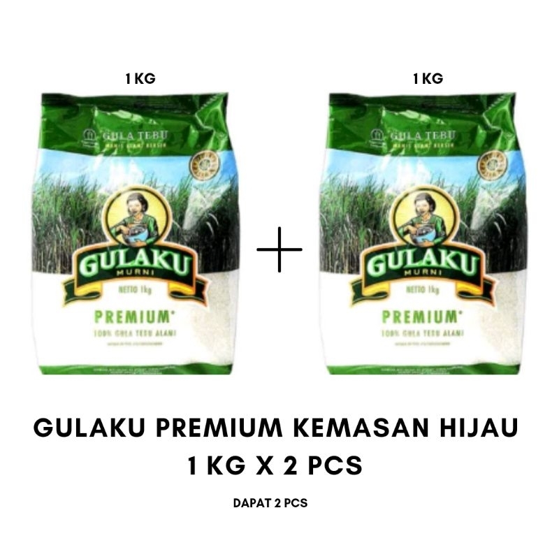 Jual GULAKU PREMIUM KEMASAN HIJAU 1KG X 2 PCS (dapat 2 pcs) | Shopee Indonesia