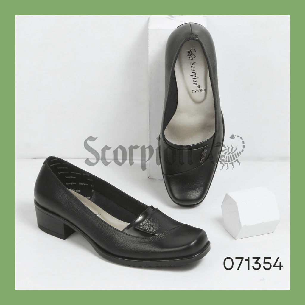 Jual Sepatu Scorpion - 071354 Sepatu Kulit Pantofel Wanita Hak 3cm ...