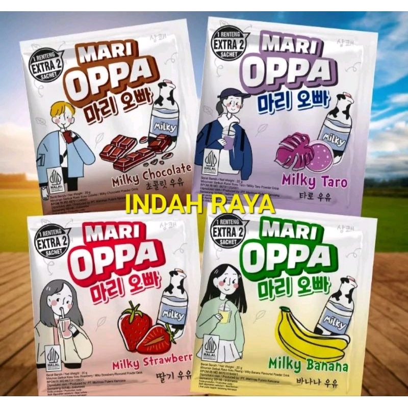 Jual MARI OPPA MINUMAN RASA SUSU BUAH ala KOREA 1 RENTENG ISI 12 PCS ...