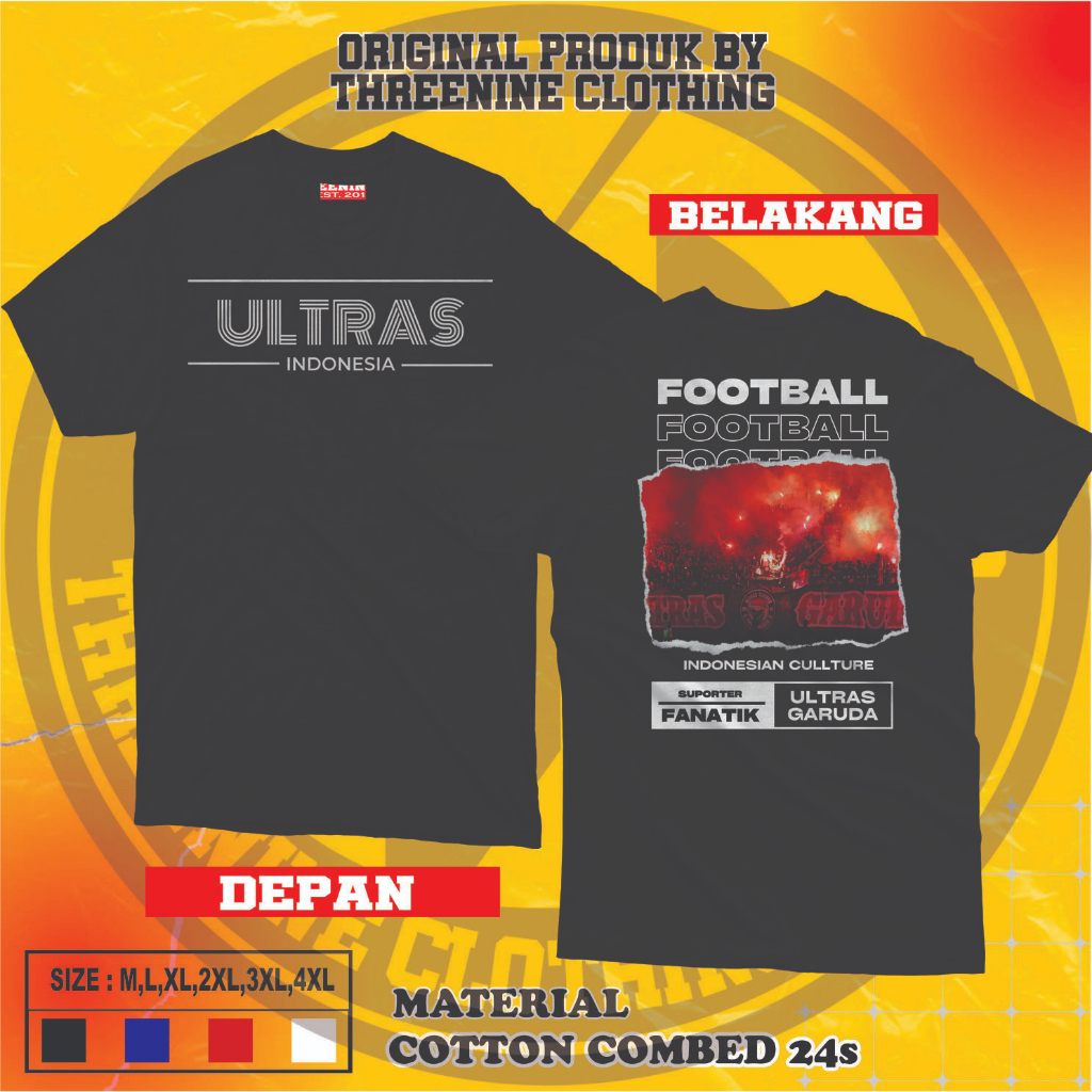 Jual KAOS ULTRAS SUPORTER INDONESIA ORIGINAL COTTON COMBED 24s MURAH ...