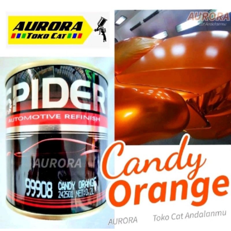Jual Cat Candy Orange SPIDER Candytone Oren 99908 Candy Oren | Shopee ...