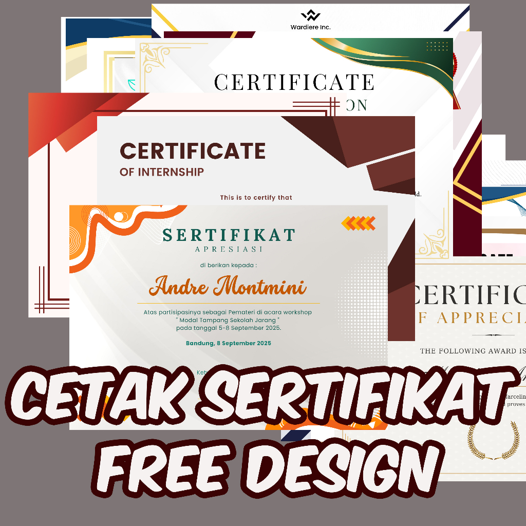 Jual Sertifikat Piagam Penghargaan Custom Murah / Cetak Sertifikat ...