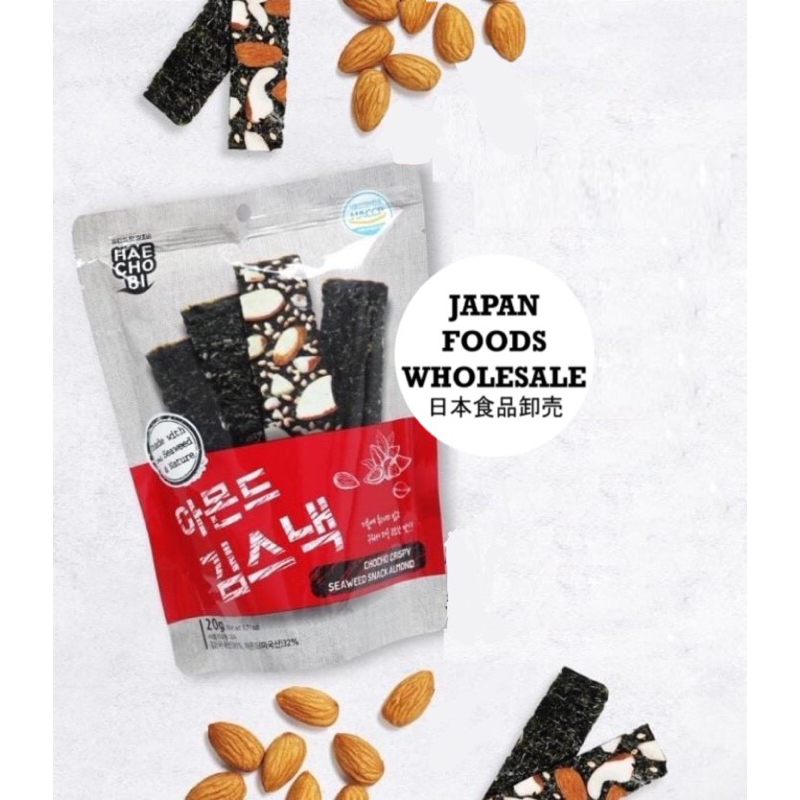 Jual Hae Cho Bi Chocho Crispy Seaweed Snack Almond / nori / rumput laut ...