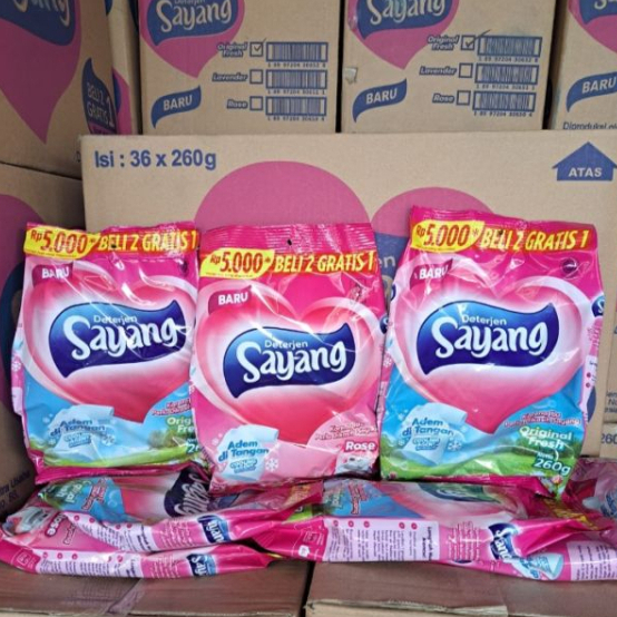 Jual [3Pc] Sayang 5000 Deterjen Bubuk 220gr Beli 2 Gratis 1 Sabun BOOM ...