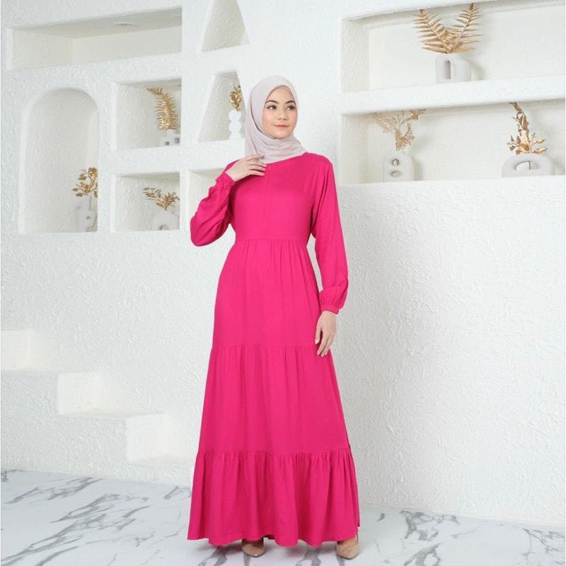 Jual Gamis Putih Polos Rayon premium-Gamis Ruffle Busui Friendy-Homey ...