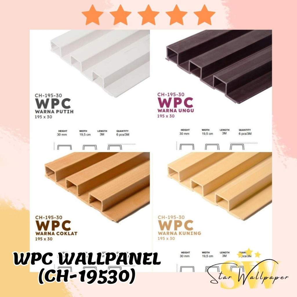 Jual WPC WALLPANEL NON LAMINATED DEKORASI DINDING (CH-19530) UKURAN 1M ...