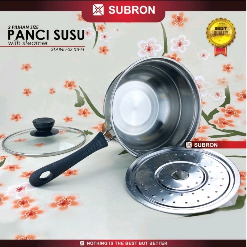 Jual panci susu plus kukusan subron/ panci susu stainless/dandang kukus ...