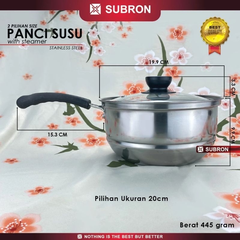 Jual panci susu plus kukusan subron/ panci susu stainless/dandang kukus ...